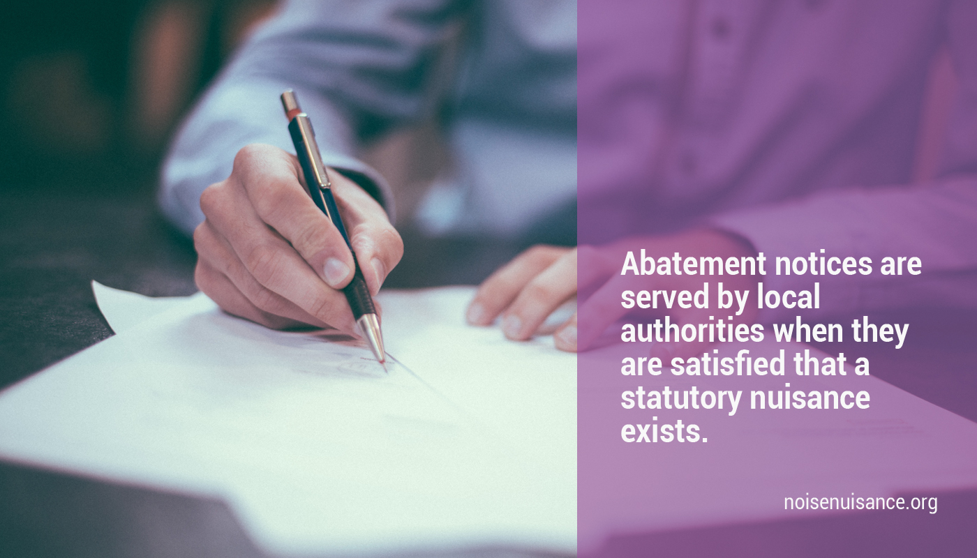 Jargon Buster Serving Notice Noise Nuisance